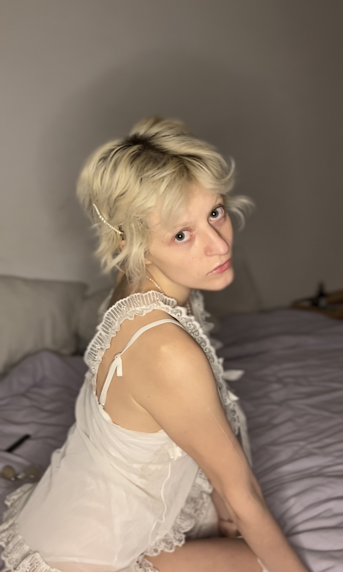 an angel in white lingerie | Scrolller