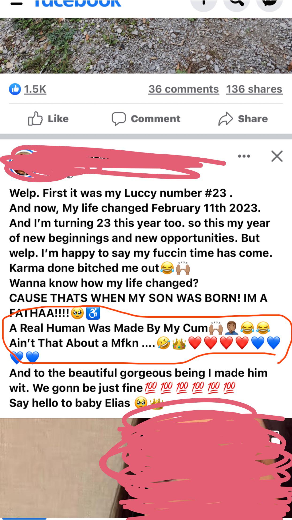 Announcing his child | Scrolller