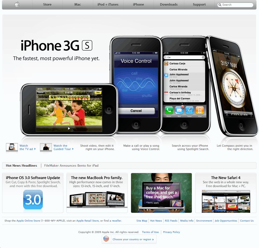 Apple website in 2009 | Scrolller