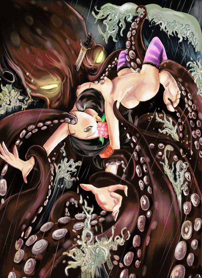 Beautiful brunette babe captured by a sea monster (Shadman) | Scrolller