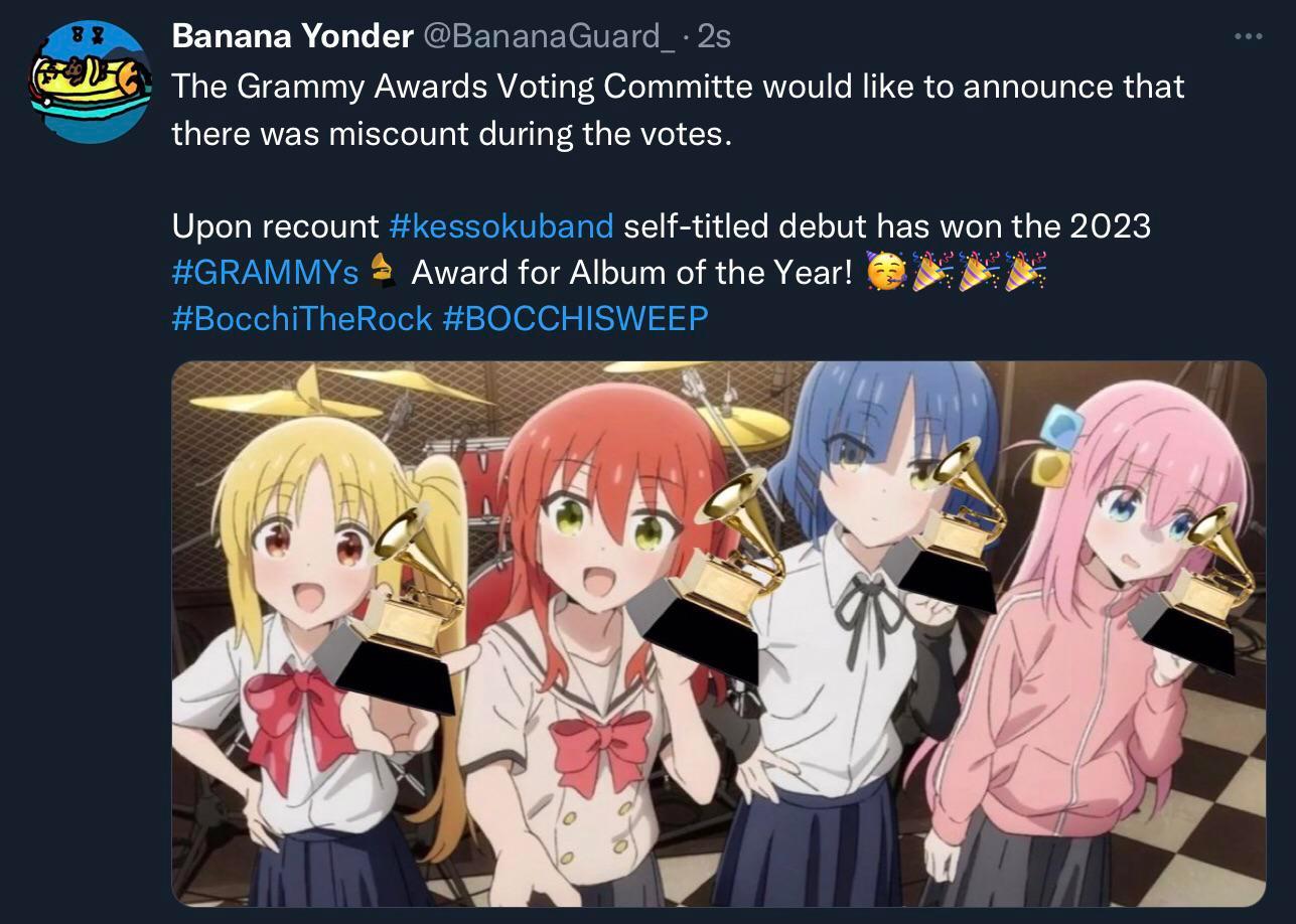 bocchi actually won the grammy awards | Scrolller