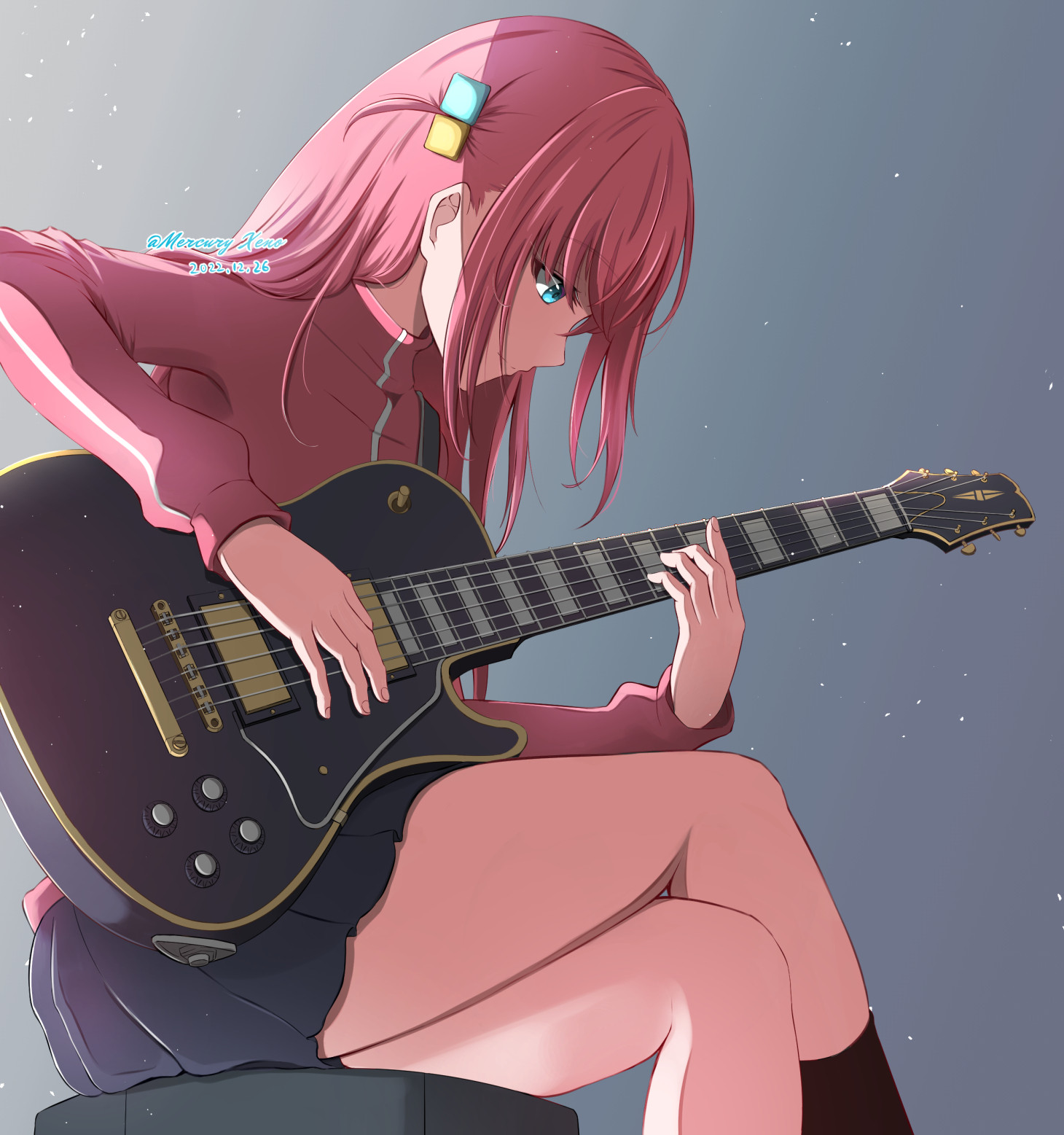 Bocchi-chan playing the guitar (By フレディ) [BOCCHI THE ROCK!] | Scrolller