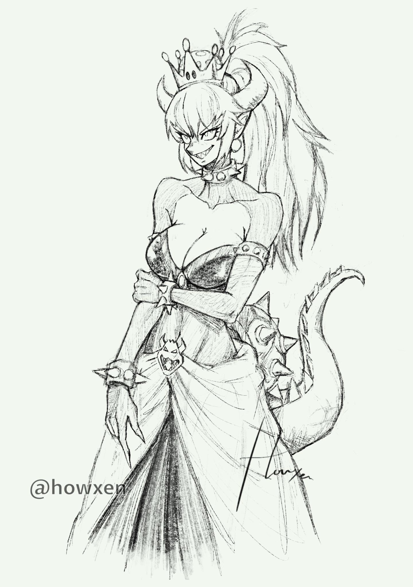 Bowsette sketch 1 | Scrolller