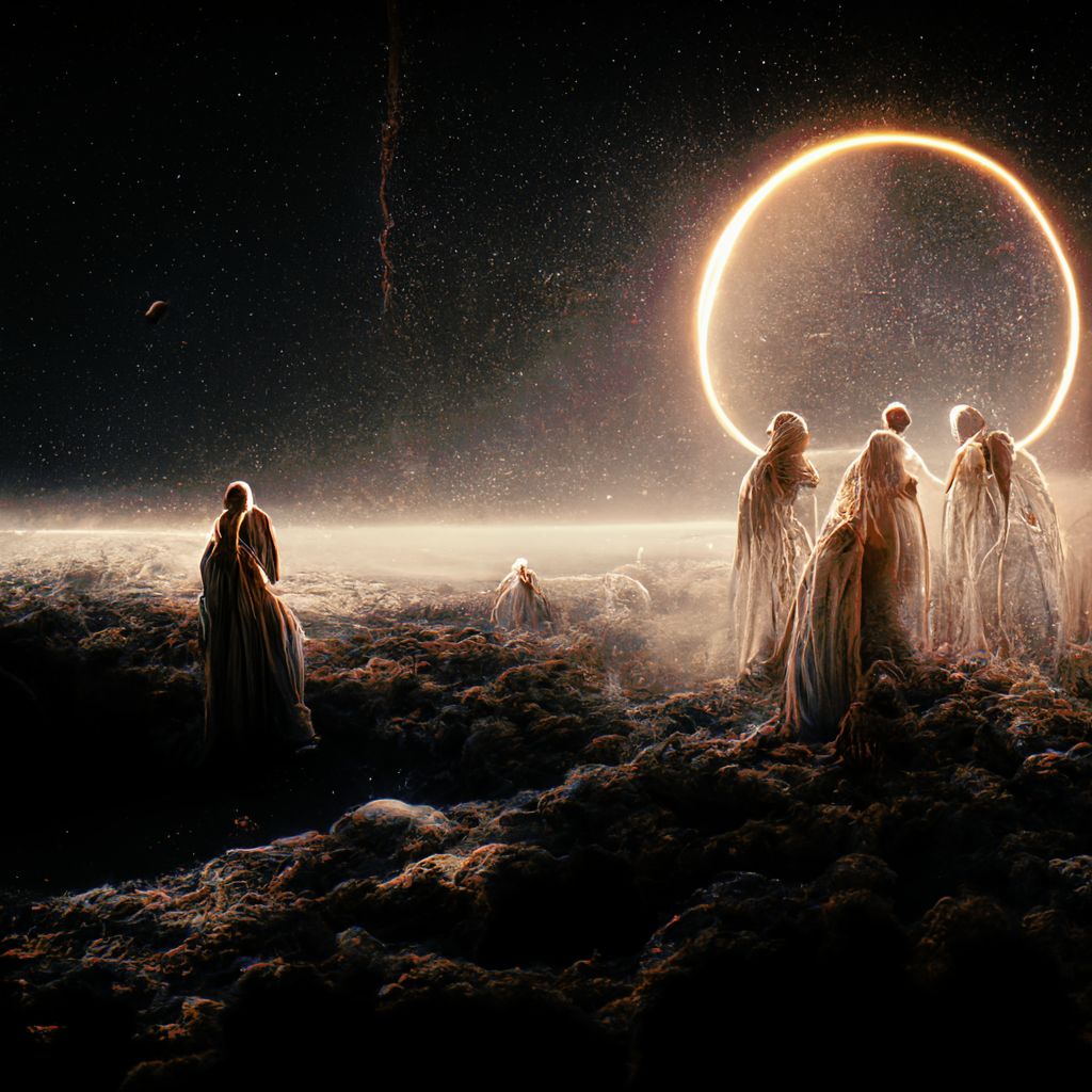 Celestial beings confronting their sins | Scrolller