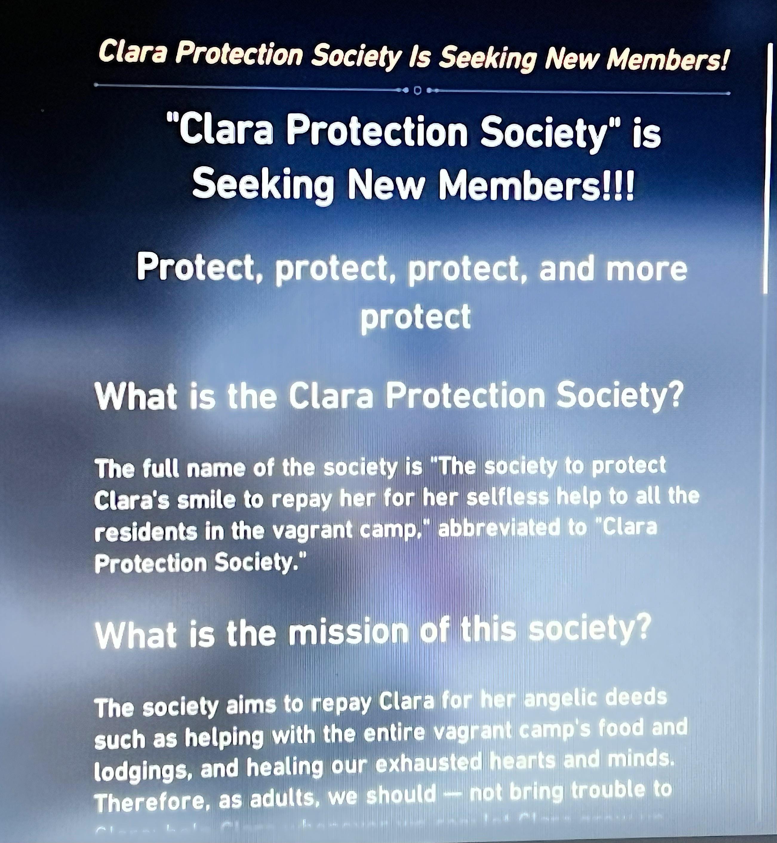 Clara has an in-game fan club… | Scrolller