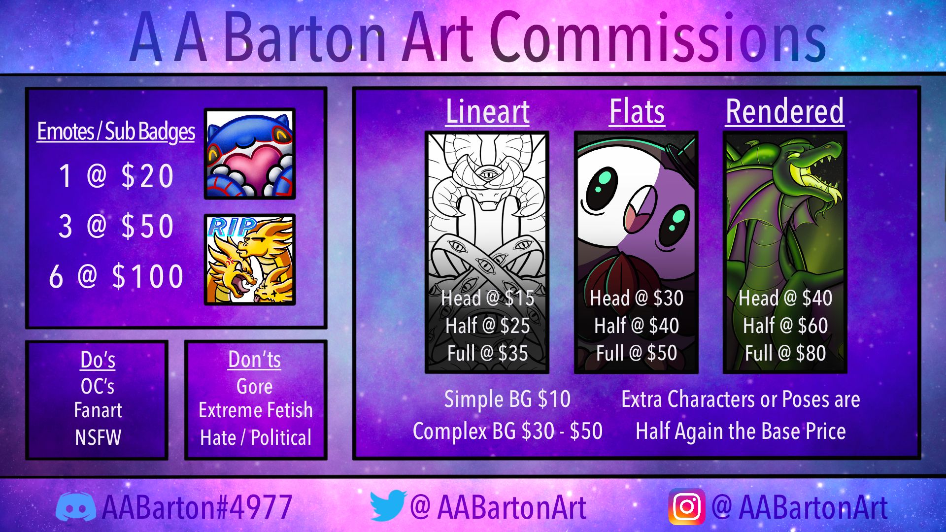 Commissions are Open - Emote Prices Starting at $20 - Links to More Art Examples in Comments ...