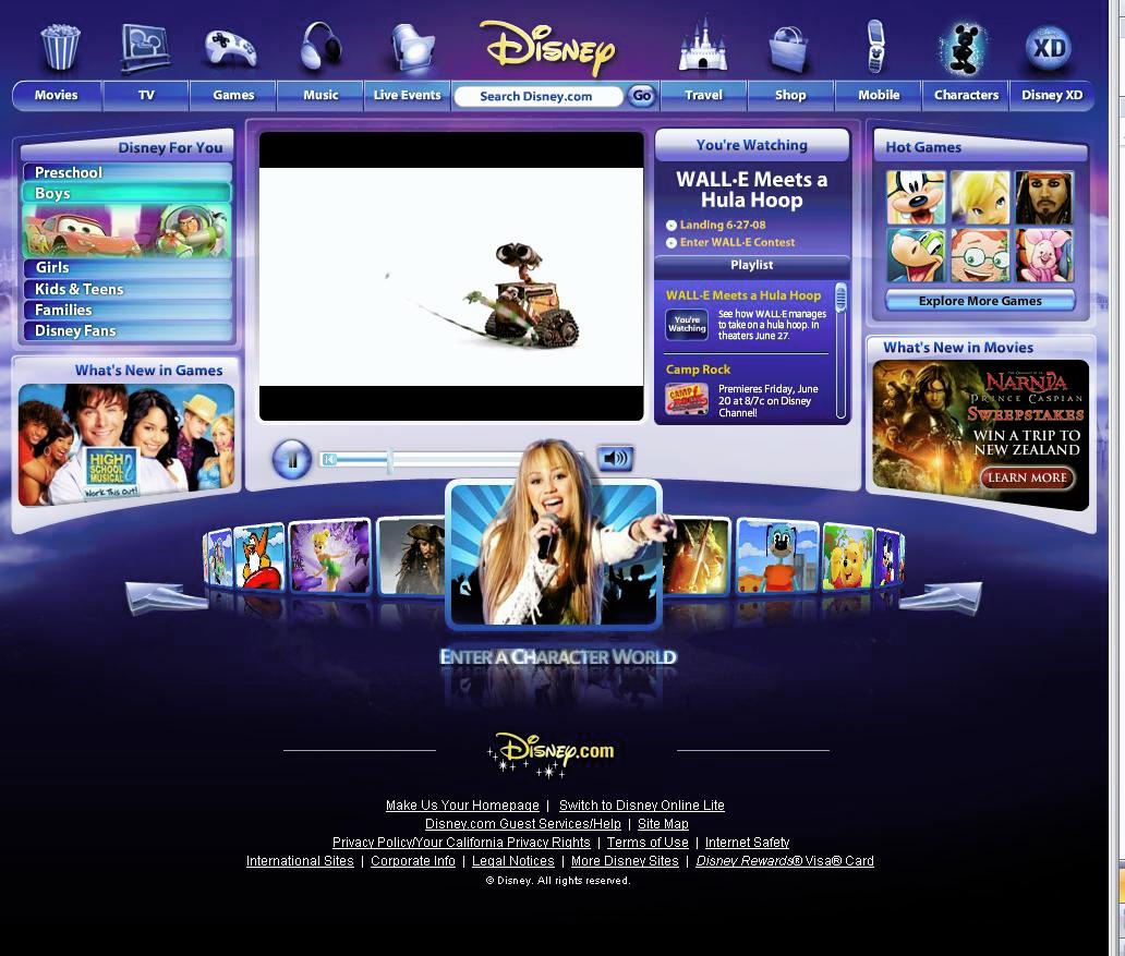 Disney Website circa 2008. | Scrolller