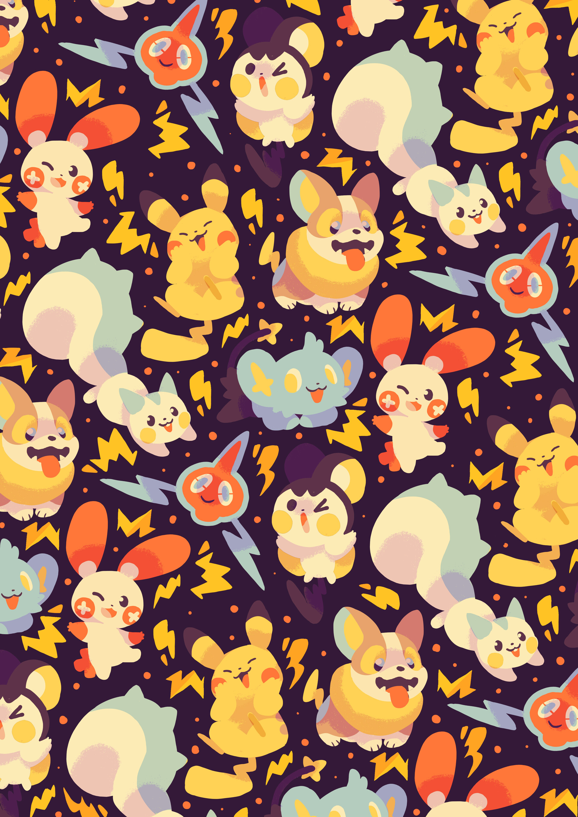 Electric Pokémon Pattern by Nereviza | Scrolller