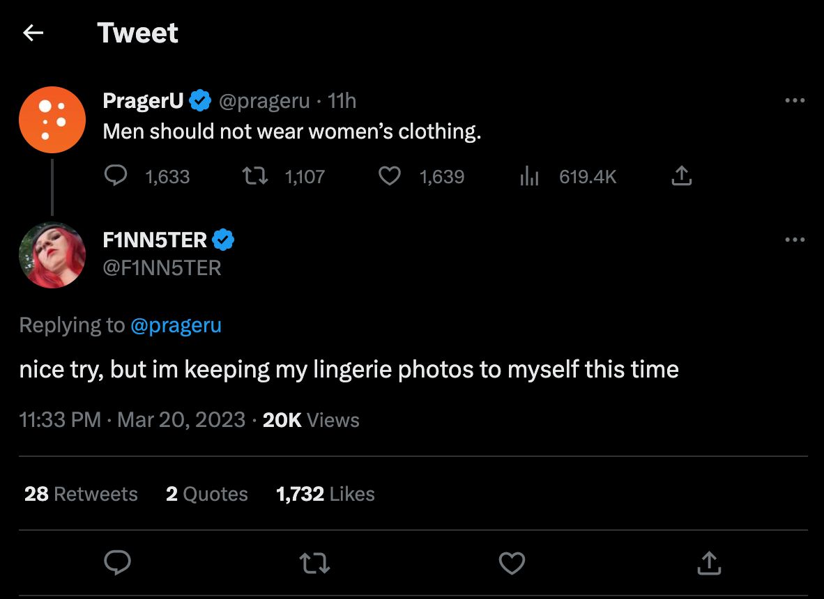 F1nn ratio's PragerU again (hard mode: no thigh-high pics this time) | Scrolller