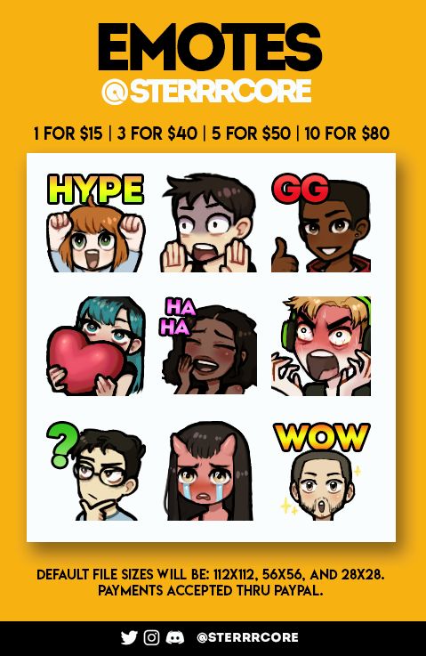[FOR HIRE] My emote commissions are open! DM if interested. | Scrolller