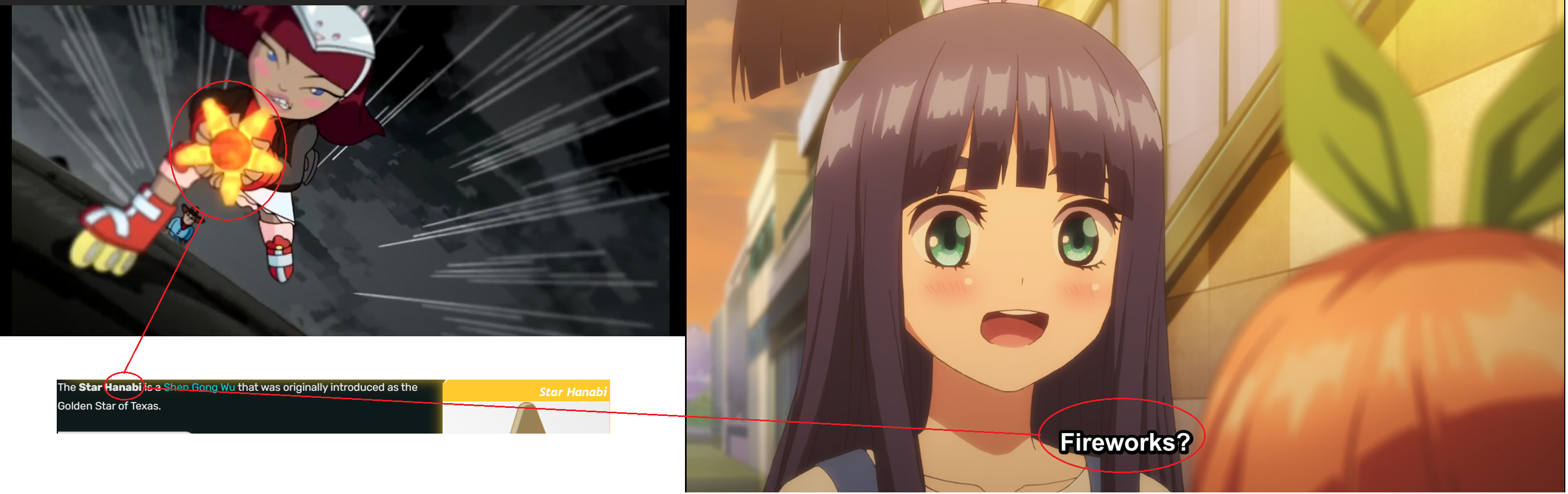 'Hanabi' is Japanese for 'fireworks'. That explains 'Star Hanabi' from Xiaolin Showdown. Learned ...