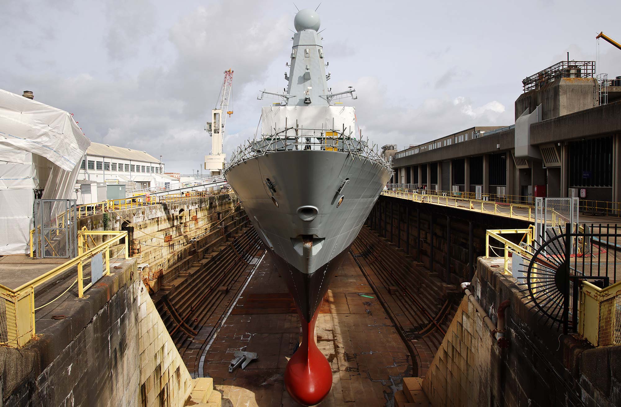 HMS Daring in dry dock in Portsmouth | Scrolller