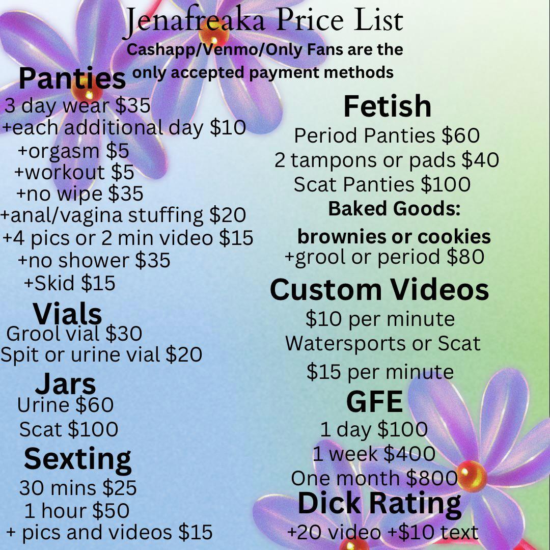 I’ve updated my price list! 🥳 As always, Cashapp, Venmo, and Only Fans will be my only payment ...