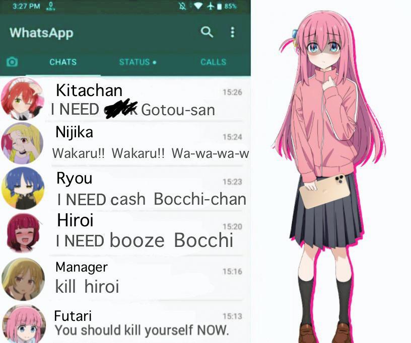 If Bocchi The Rock!!! had Whatsapp | Scrolller