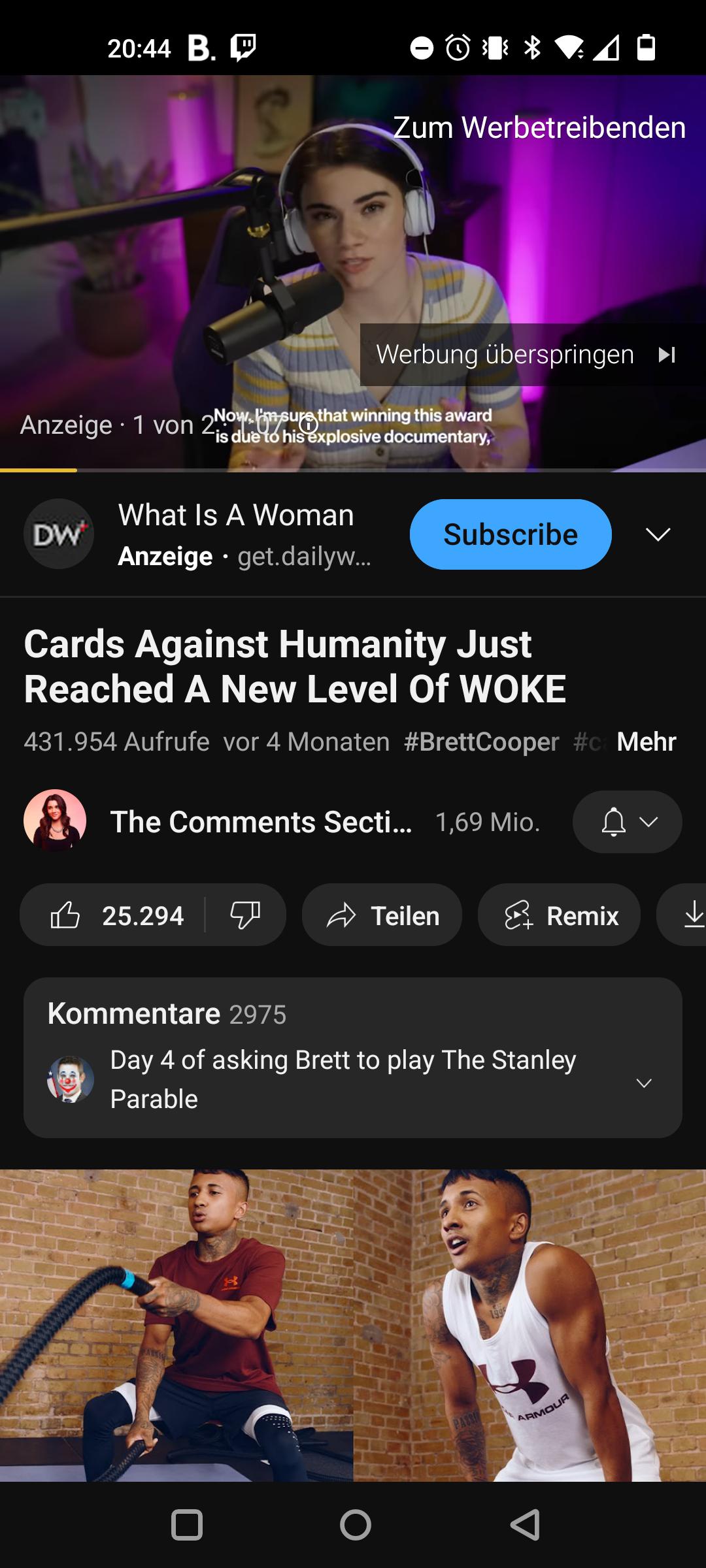 Just received a ad from Brett Cooper on a Brett Cooper video | Scrolller