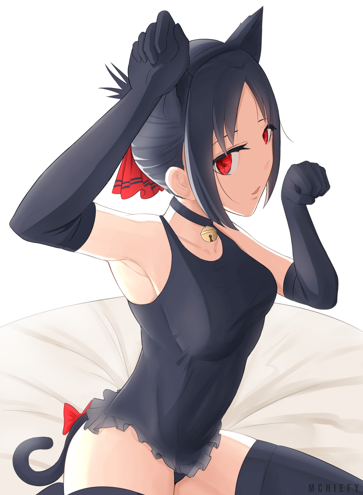 Kaguya dressed as Kuroneko (By MChiefy) [Kaguya-Sama: Love is War] | Scrolller