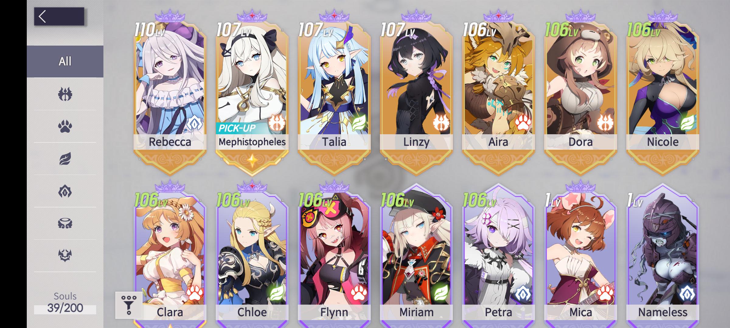 Losing my mind on 8-35, heres my current roster (i also have claire and soonie further down) any ...