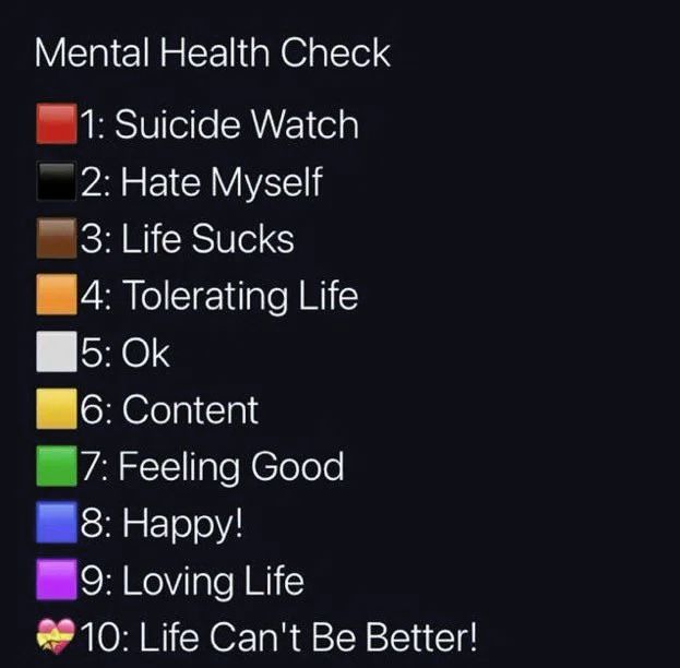Mental health check... I am a solid 2 | Scrolller