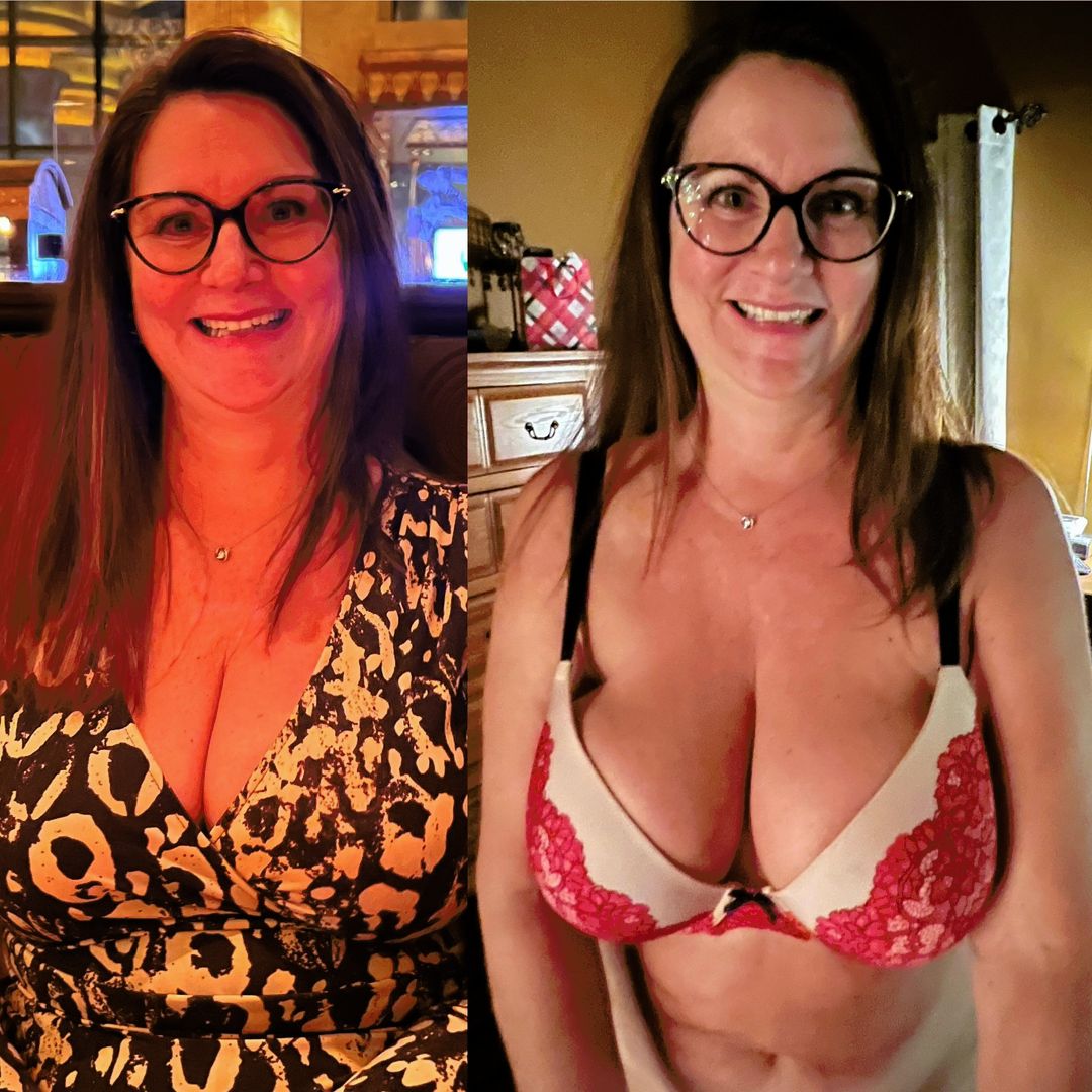Mommy during and after dinner she loves to show the cleavage. | Scrolller