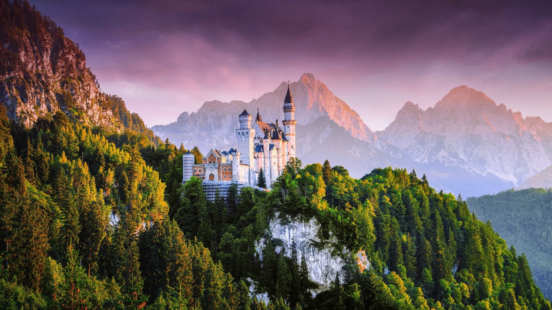 Neuschwanstein Castle Landscape Scenery [1920x1080] | Scrolller