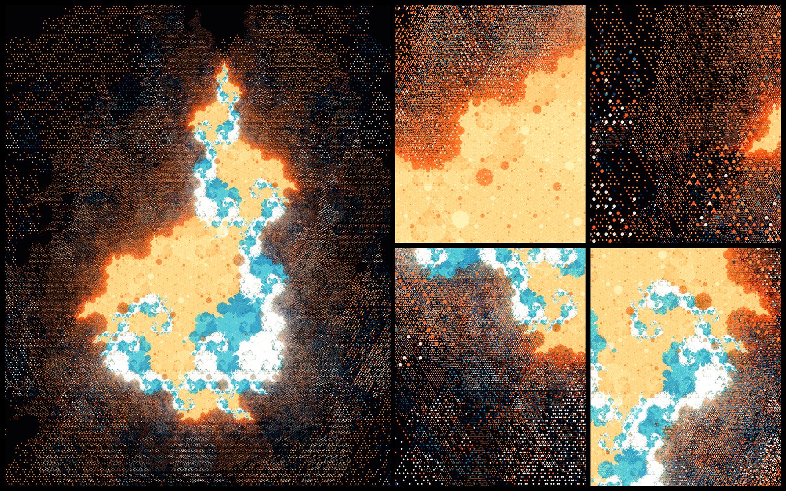 Path. Tiny dots until dense enough to form something maybe meaningful. IFStile/Apophysis ...
