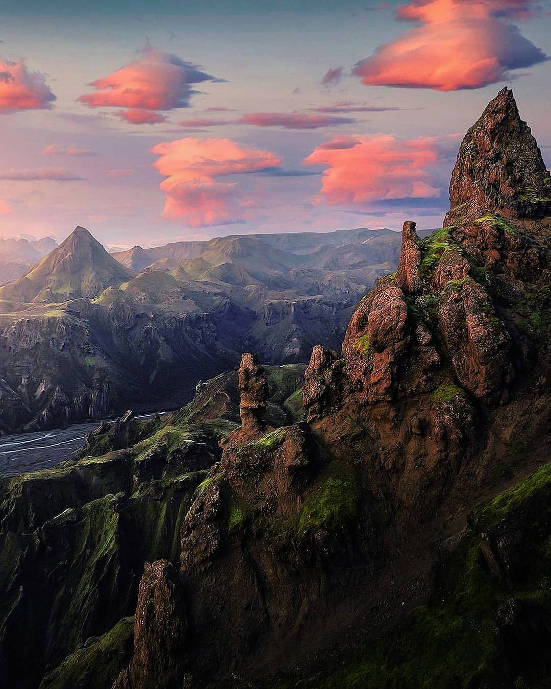 Pink cotton ball clouds in the skies of Iceland | Scrolller