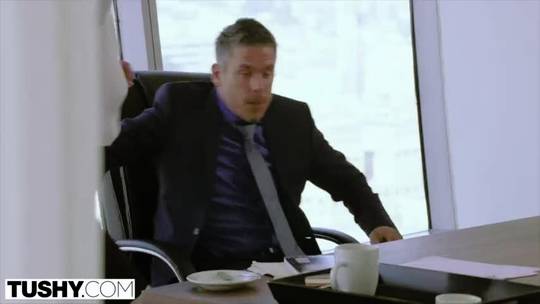 Redhead secretary spanked in the office | Scrolller