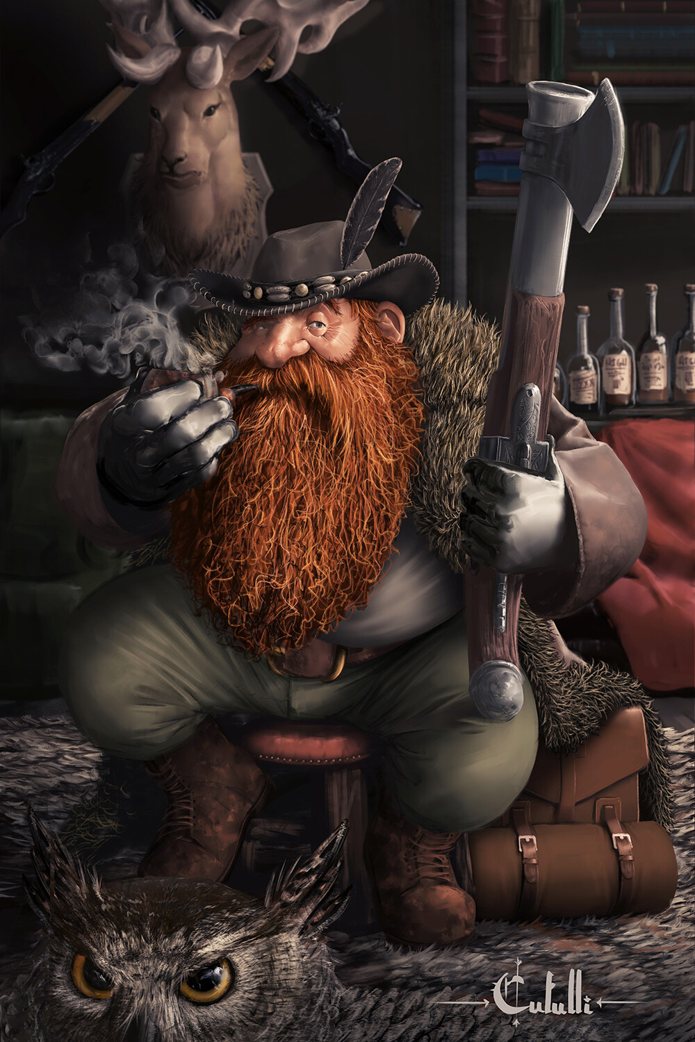 RPG Commission - Dwarf Hunter by Augusto Cutulli | Scrolller