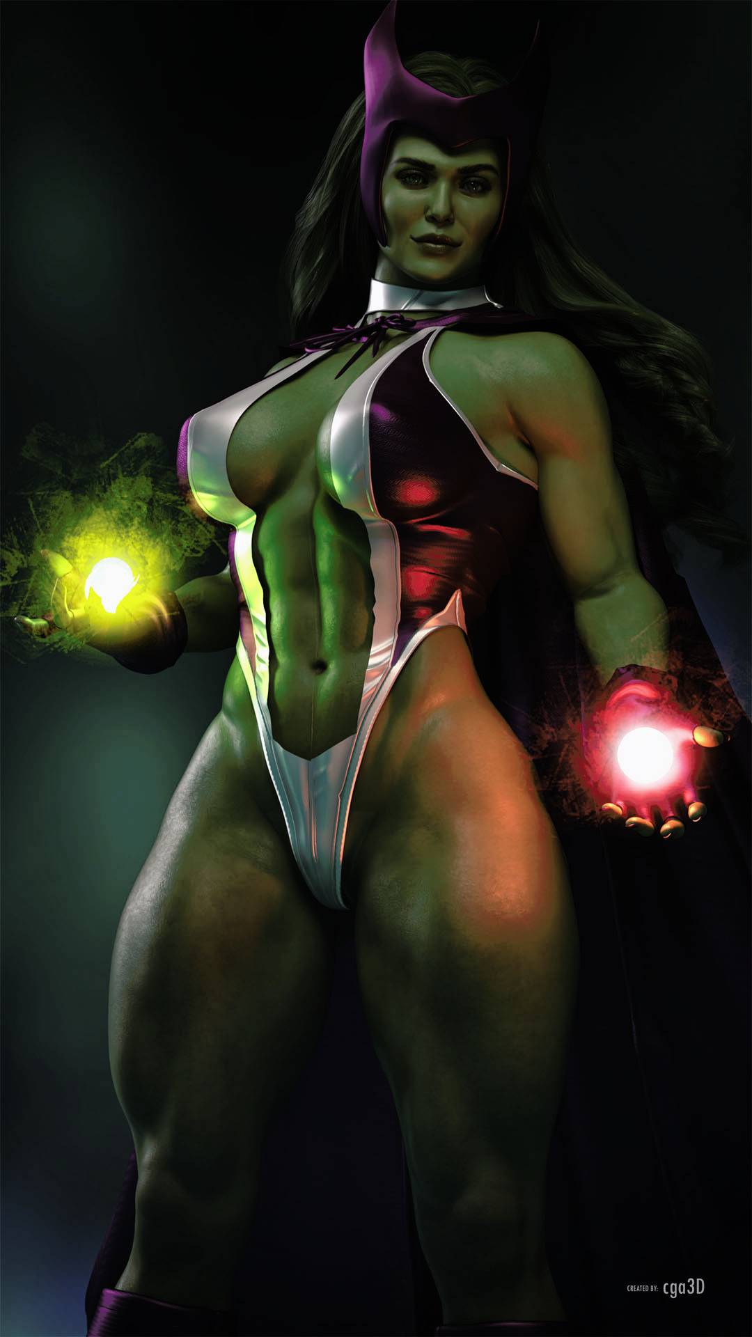 Scarlet Witch as She-Hulk, (Cga3D) [Marvel] | Scrolller