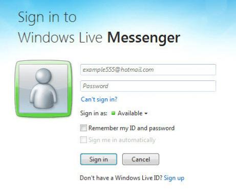 Sign in Screen for Windows Live Messenger | Scrolller