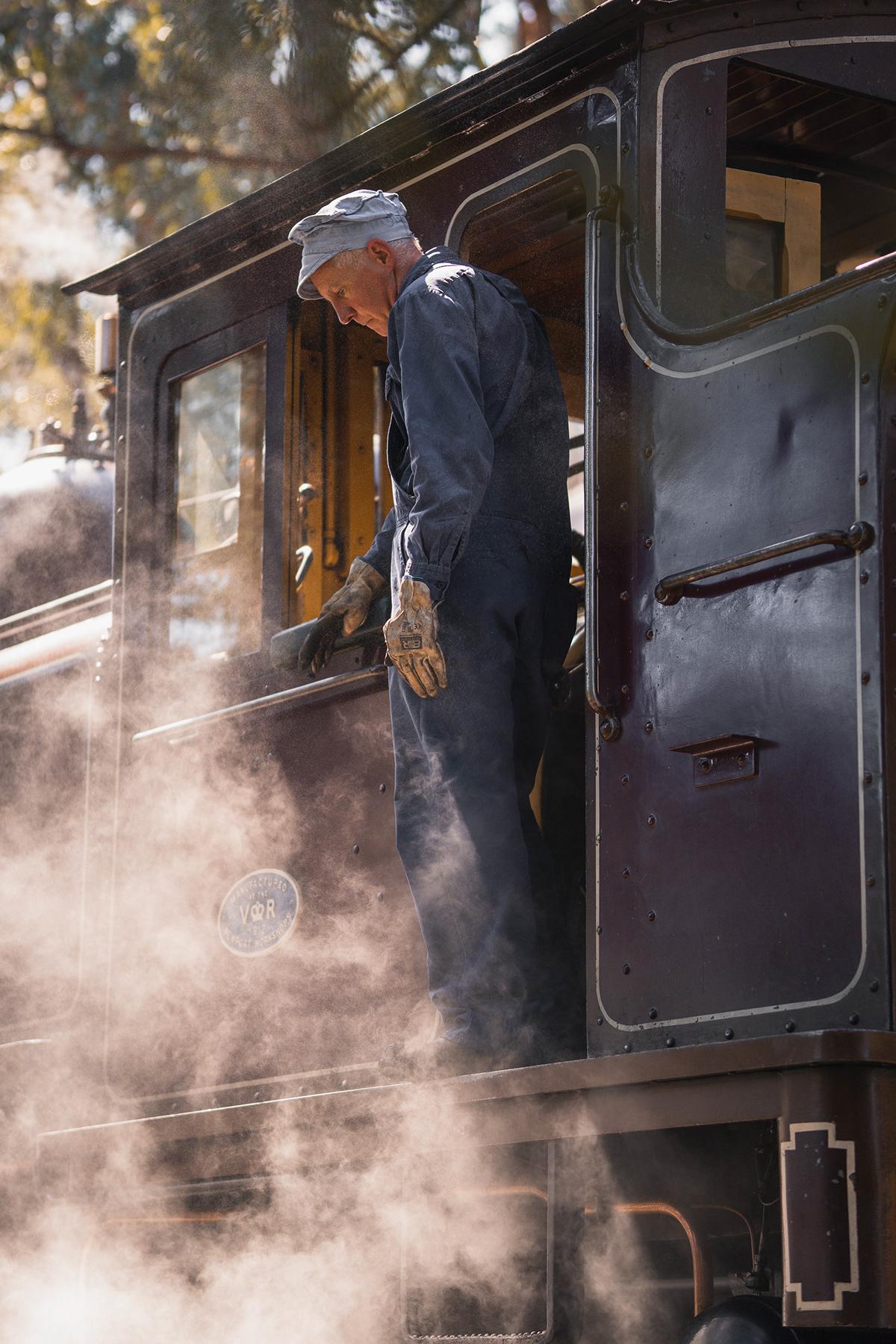 Steam train conductor - Sony a6400 +Sigma 56mm 1.4 | Scrolller