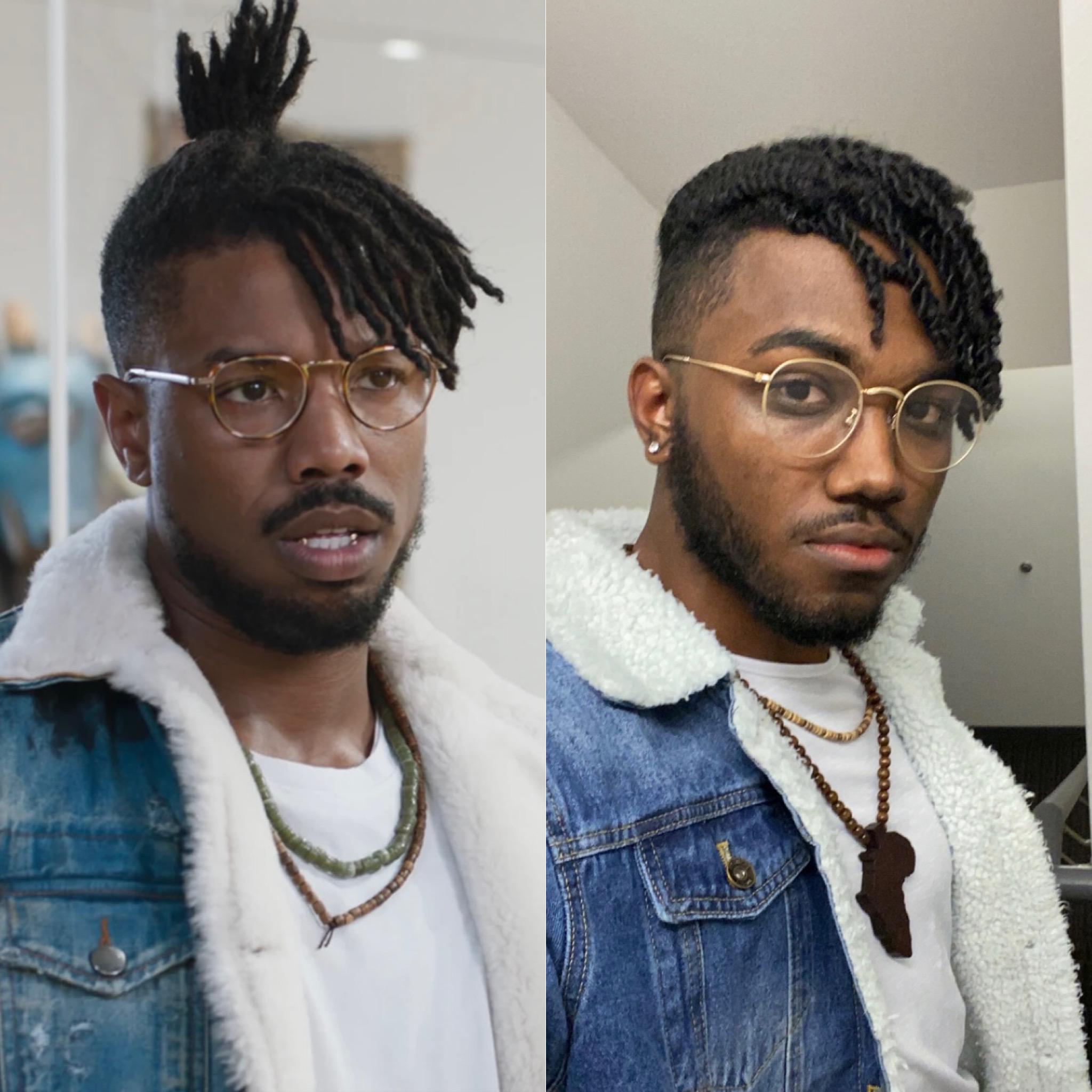 Styled my hair like Erik Killmonger for Halloween | Scrolller