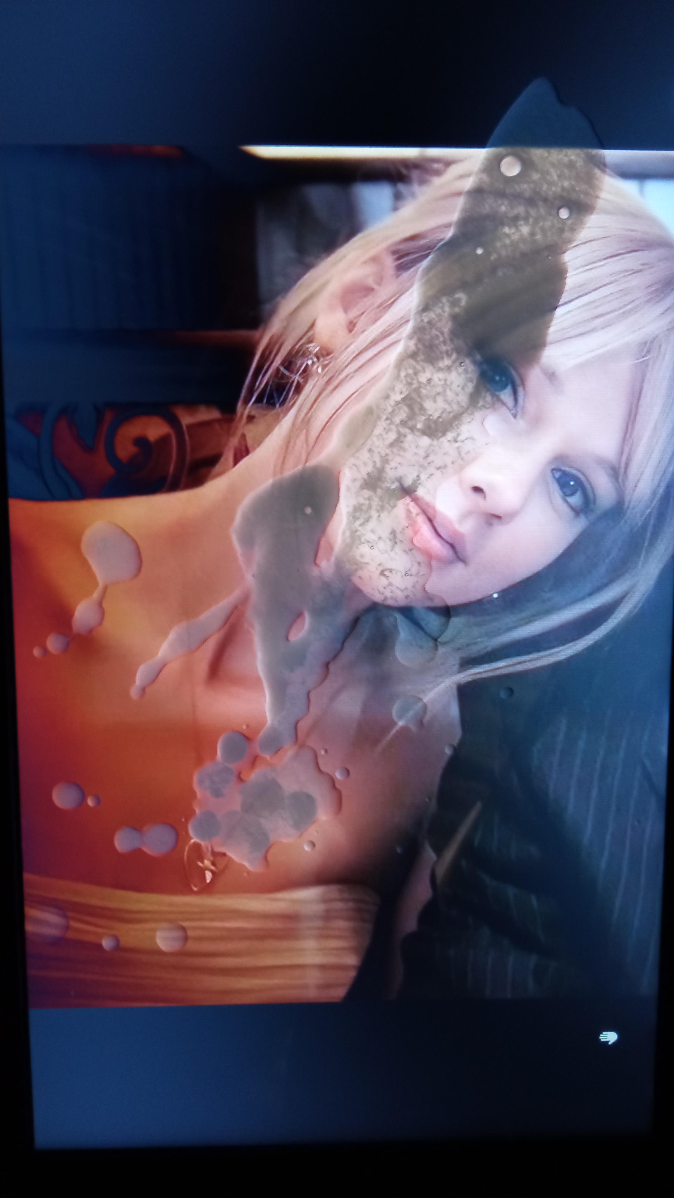 Tay's cute face got covered with a big load 💦 Video on my profile | Scrolller