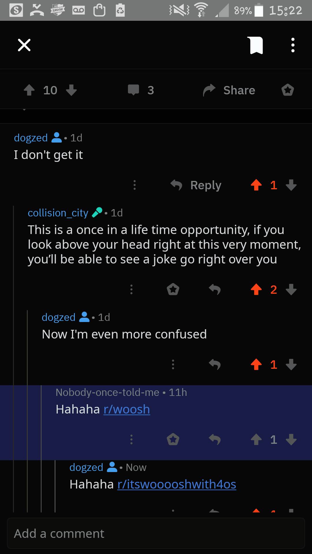 The "whoosher" "whooses" me but I woooosh them back | Scrolller