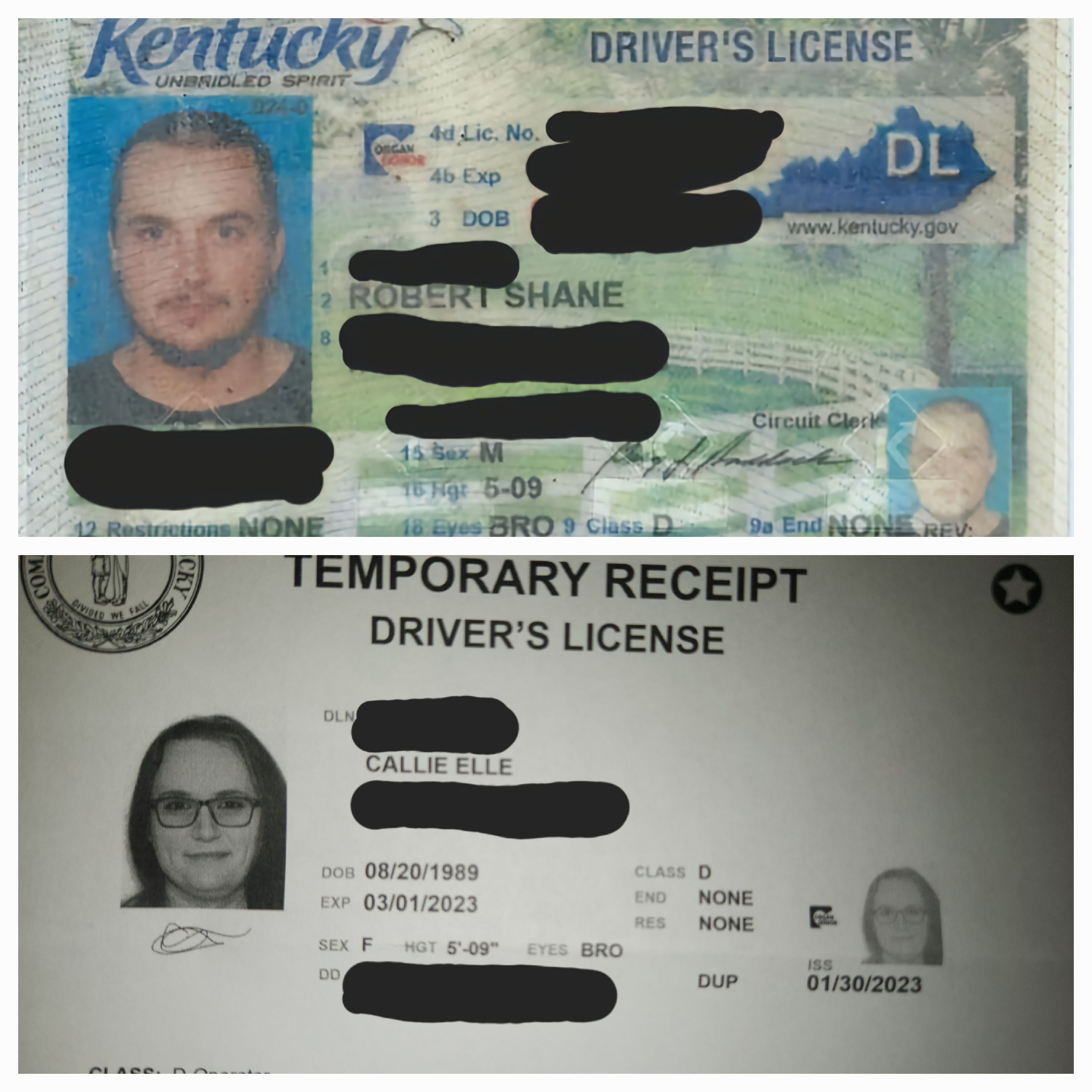 There's 8½ years in-between. I finally got everything changed between court, social security ...