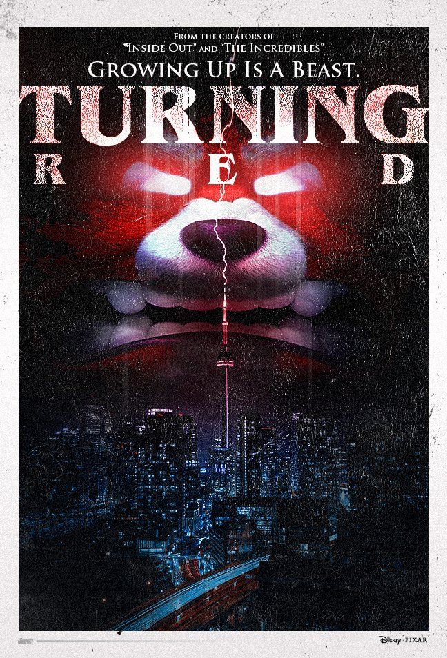 Turning Red poster if it were a horror movie. | Scrolller