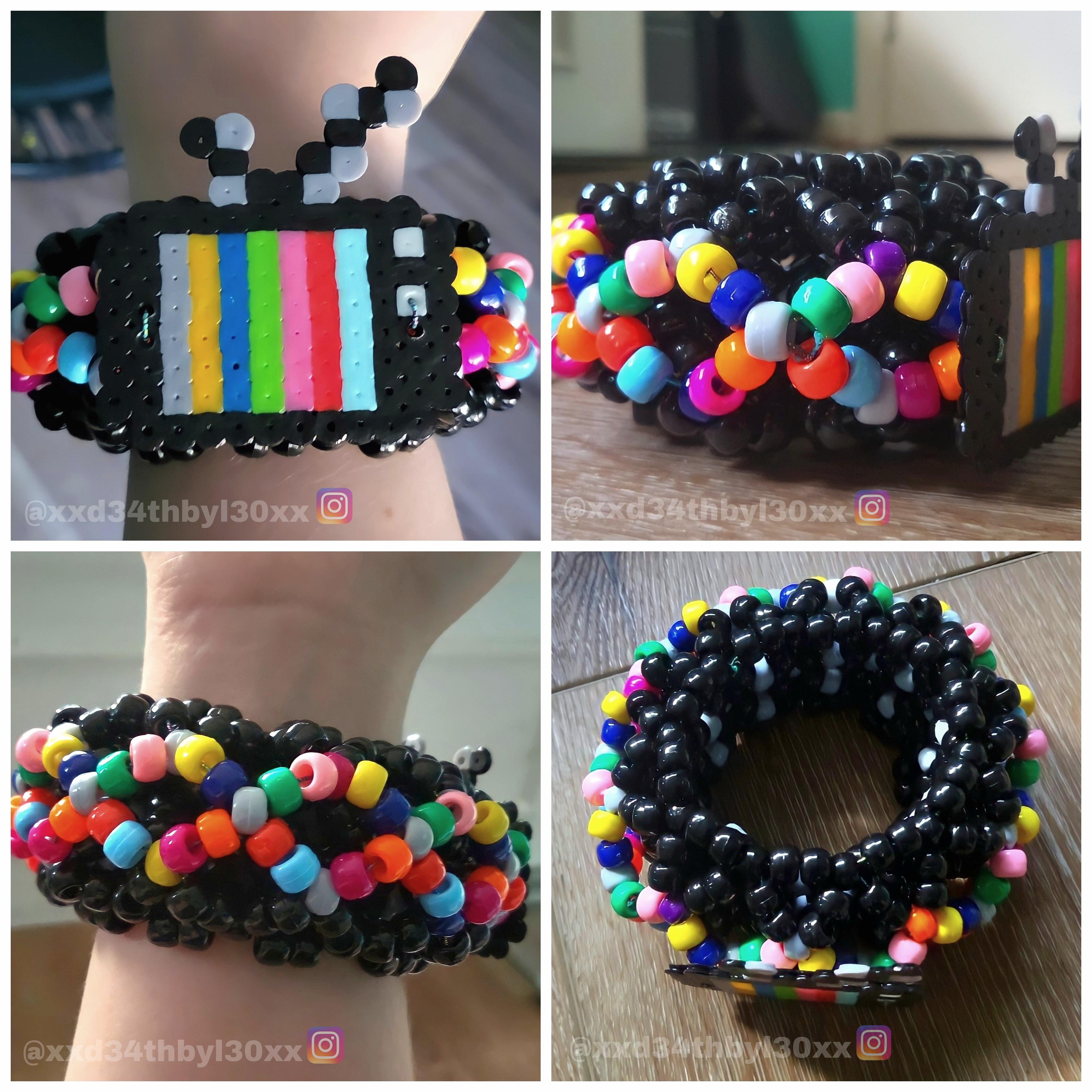 tv static kandi cuff I made 📺🌈🧬 | Scrolller