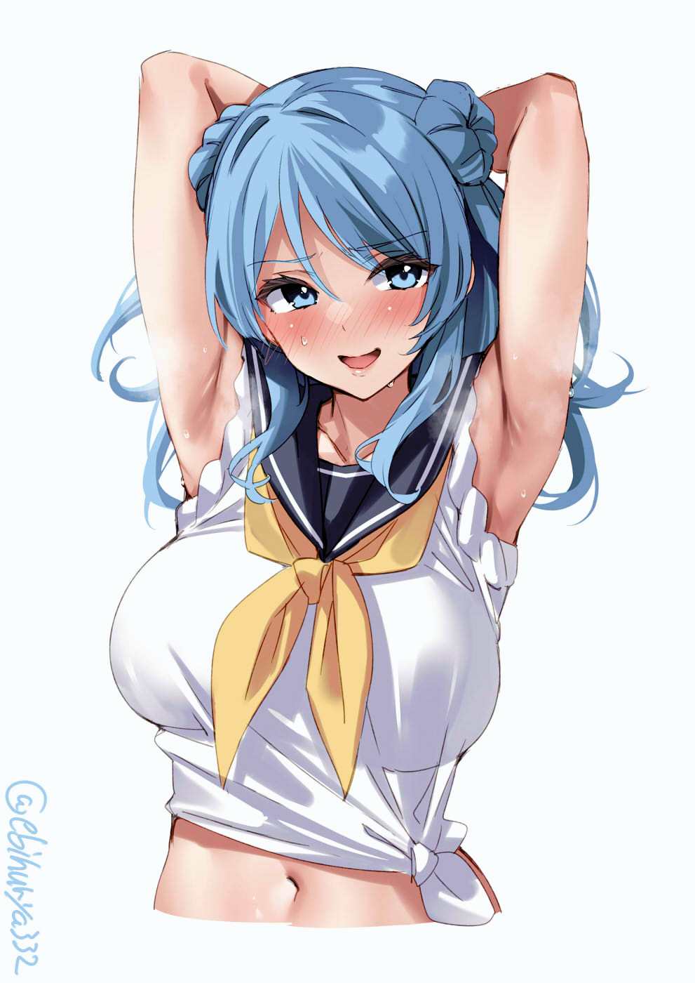 Urakaze's Sweaty Armpits & Exposed Midriff (Ebifurya) [KanColle] | Scrolller