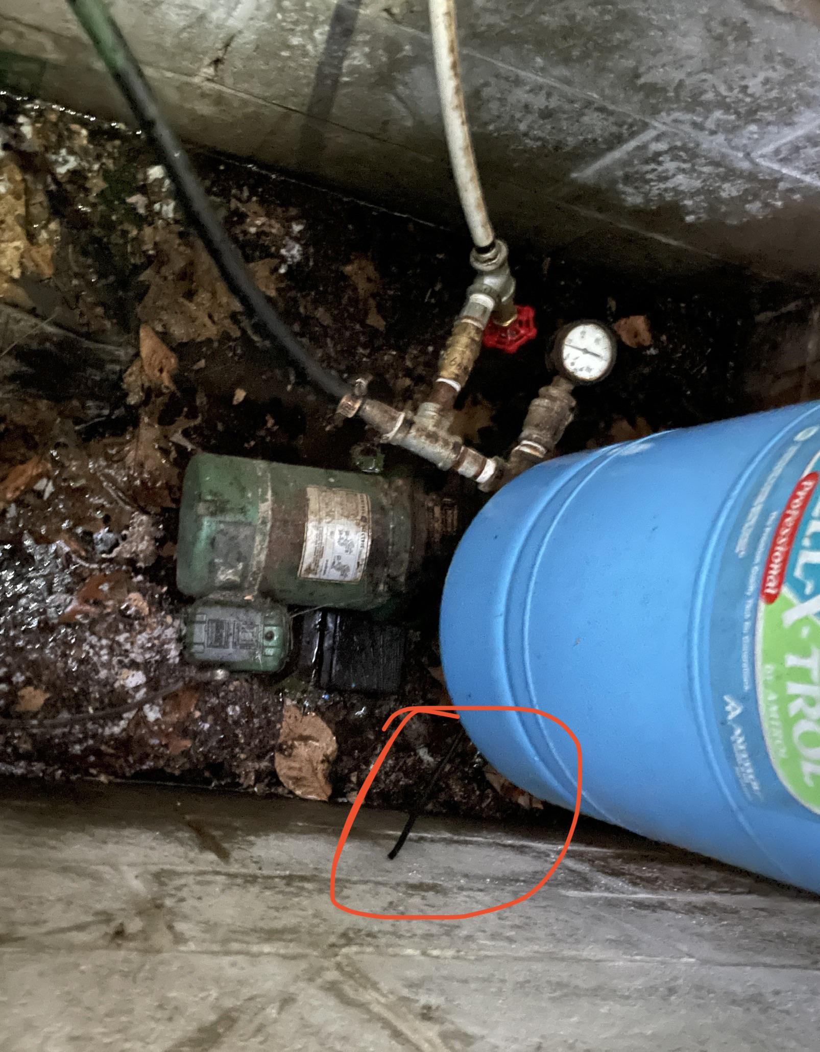 Water pump backing up into well pit though small tube below reservoir on top of pump. What could ...