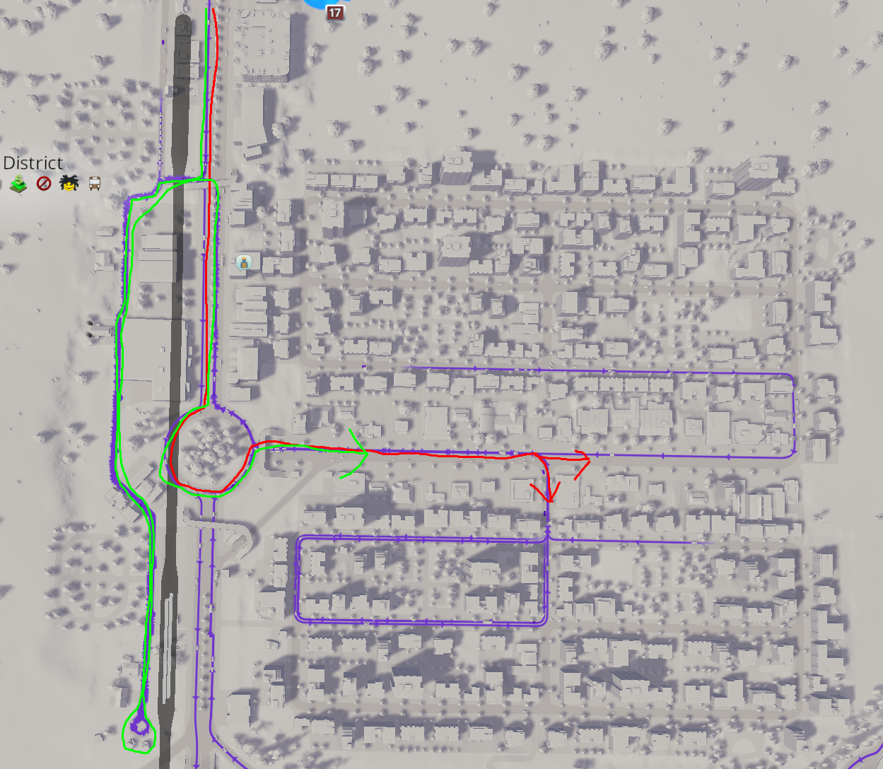 Why are cars taking the green path to go where the red path leads? | Scrolller
