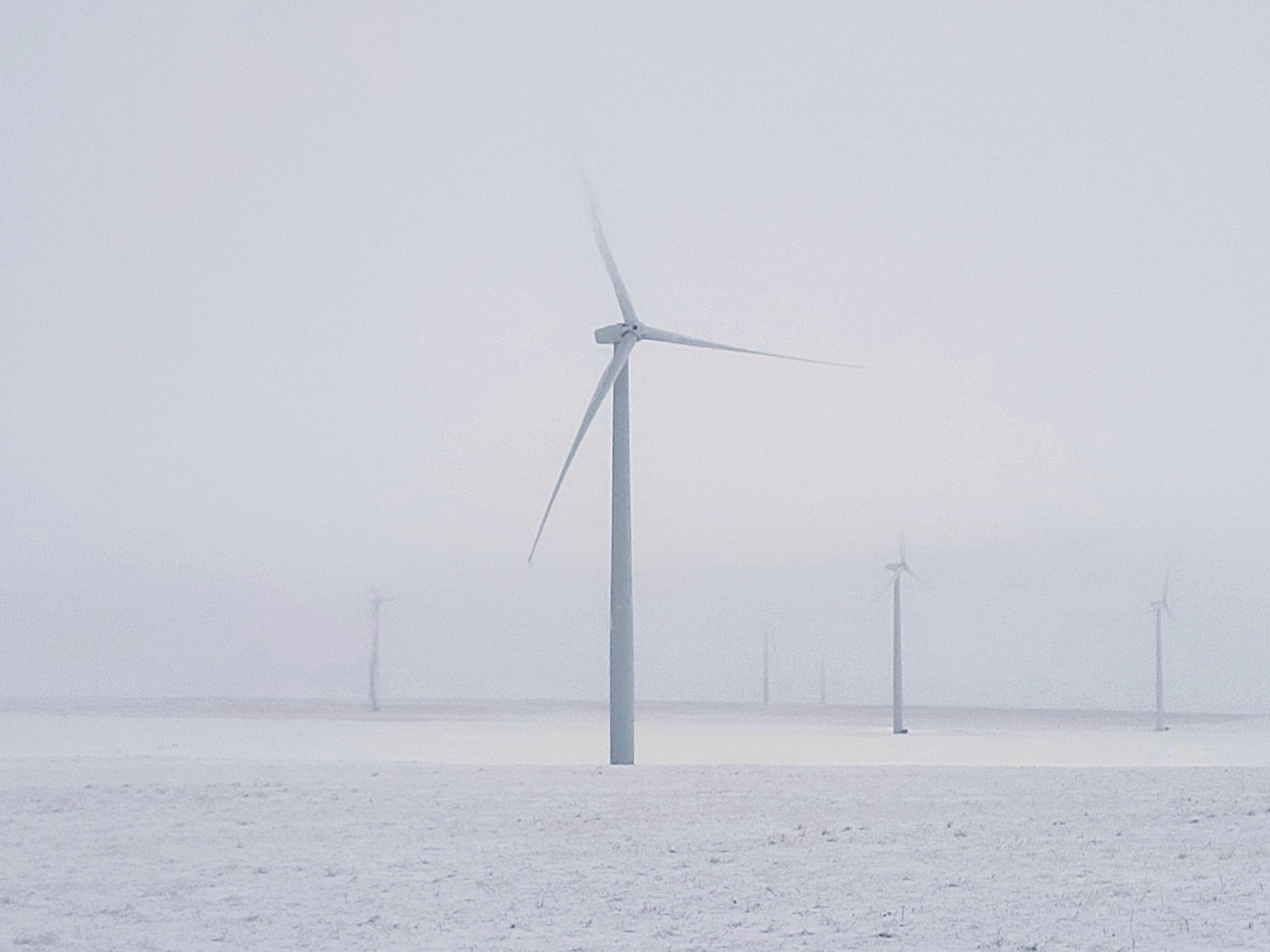 Wind Turbines in a snowstorm in Colorado | Scrolller