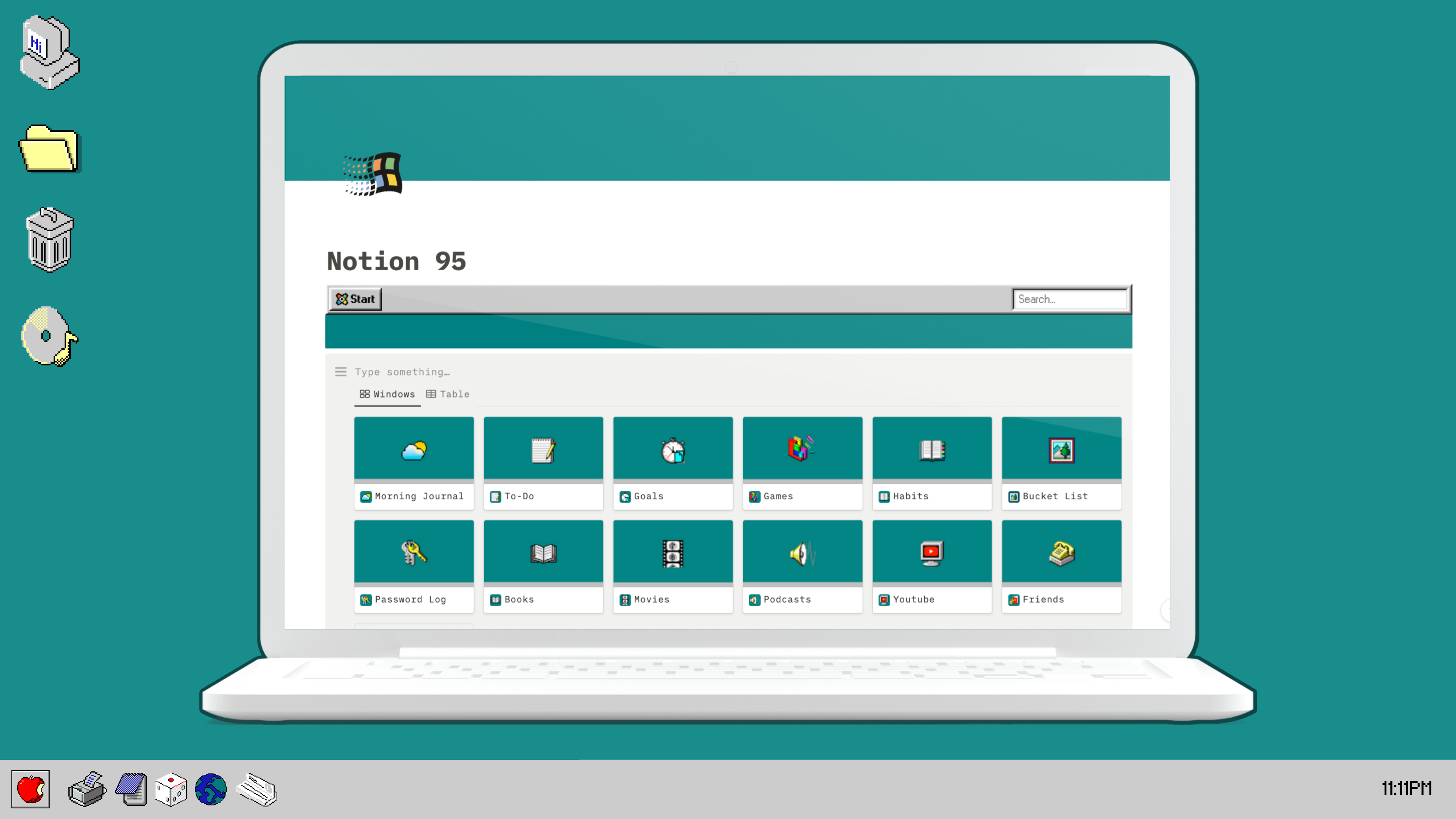 Windows 95 Inspired Notion Planner | Scrolller