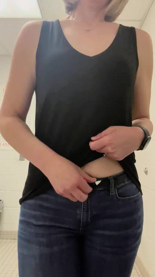 You might just get a glimpse with this low cut tank | Scrolller