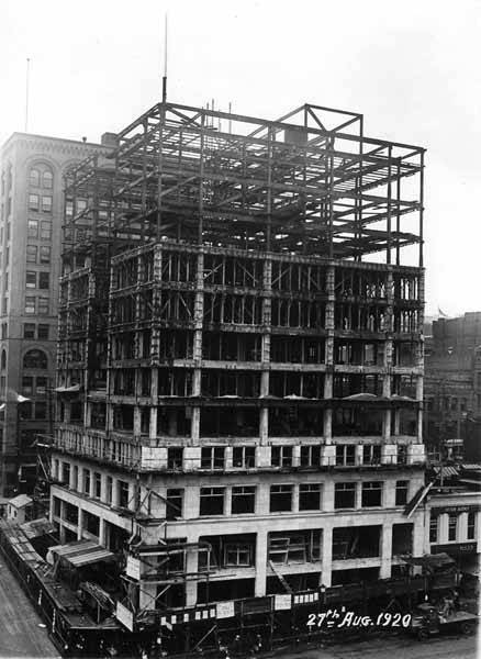 100 Years Ago Today [August 27, 1920] Progress on the construction of the William Rust Building ...