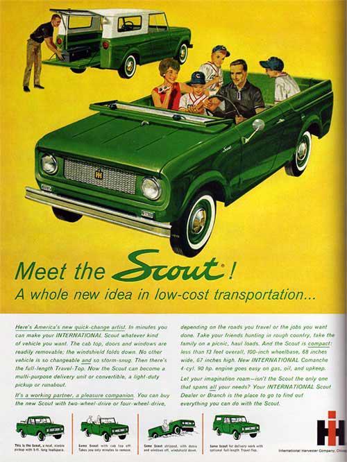1961 Scout. Meet the Scout! A whole new idea in low-cost transportation. | Scrolller