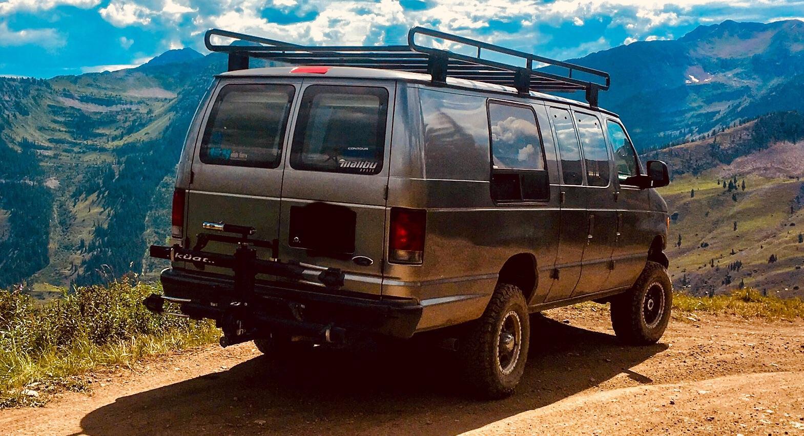 2003 E350 with Quigley 4x4 conversion. 12,000’ on the Paradise Divide. Adding lights, winch, on ...