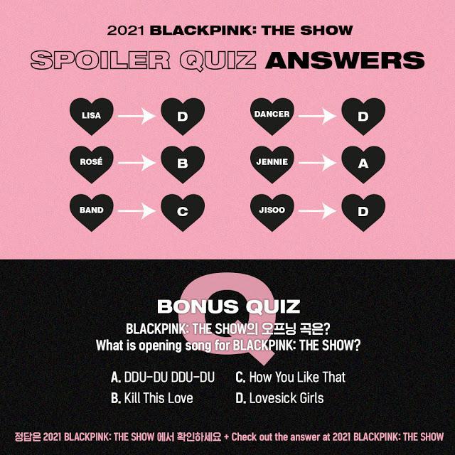 210118 BLACKPINK 'The Show' Spoiler Quiz answers (Members Only) | Scrolller