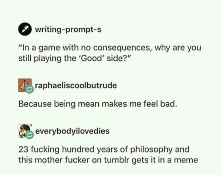 '23 fucking hundred years of philosophy' | Scrolller