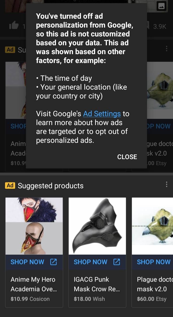40 ads for a plagur doctor mask. I think YouTube is trying to tell me something... | Scrolller