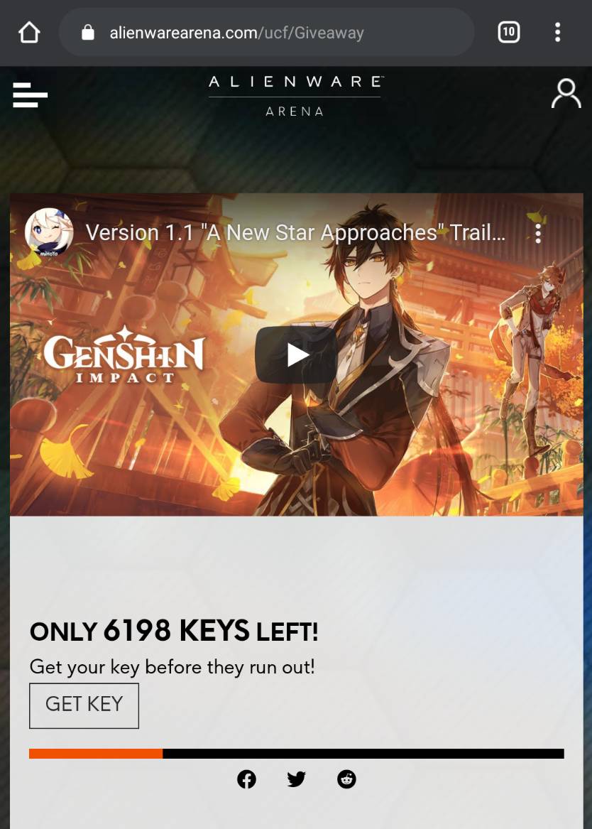 50 primogems limited gift from Alienware Arena, run | Scrolller